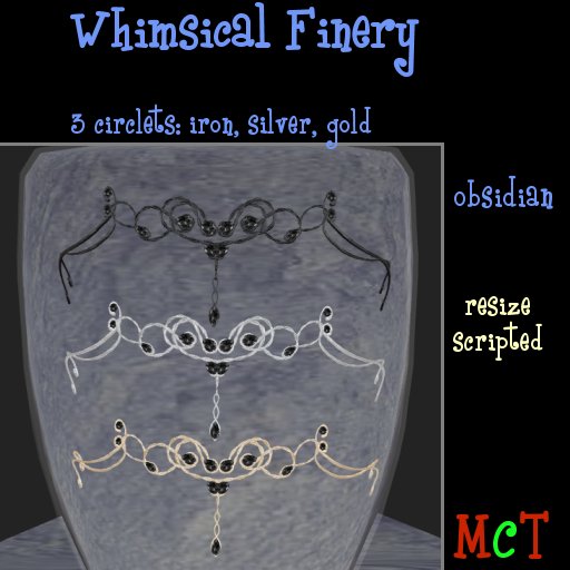 Second Life Marketplace - Whimsical Finery Circlet - Obsidian Set **50% ...