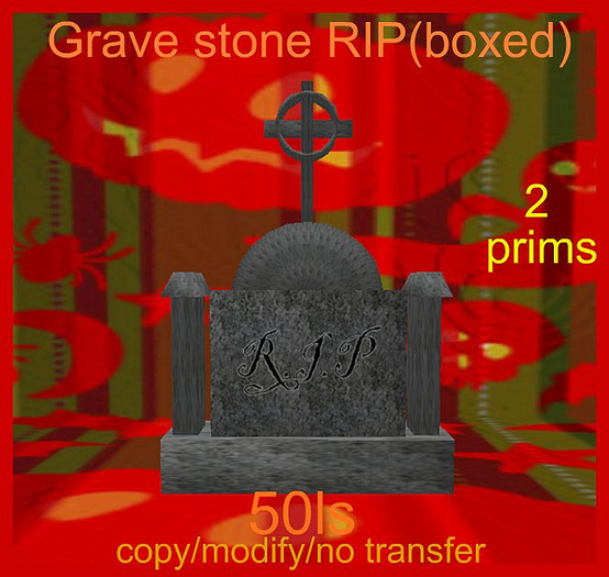 Second Life Marketplace - Grave stone RIP(boxed)