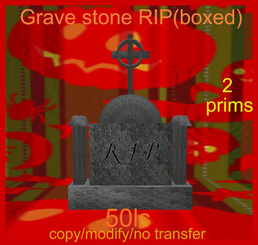 Second Life Marketplace - Grave stone RIP(boxed)