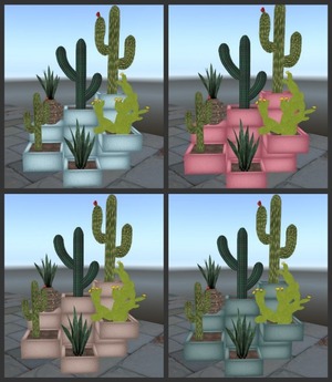 Second Life Marketplace - (In)Discretions Cactus with color change planter
