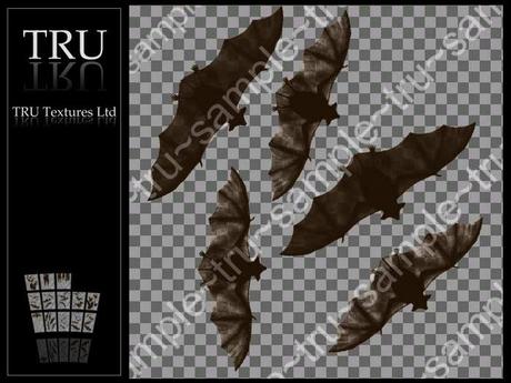 Second Life Marketplace - 29683: Sept 08 - 13 x Bats On Alpha Textures