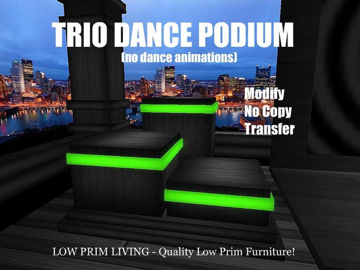 Second Life Marketplace - Trio Dance Podium - NO DANCES [dance floor ...