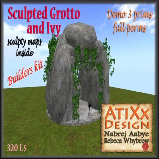 Second Life Marketplace - Sculpted grotto +ivy + Sculpty Maps (Box)