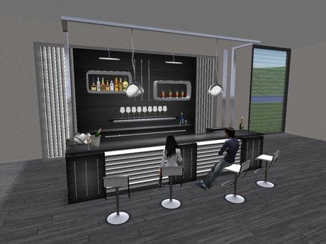 Second Life Marketplace - Bar Set 03 black with Animations & Lights ...