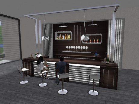 Second Life Marketplace - Bar Set 03 ebony with Animations & Lights ...