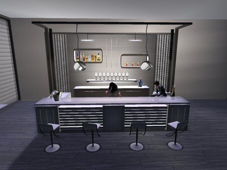 Second Life Marketplace - Bar Set 03 white with Animations & Lights ...