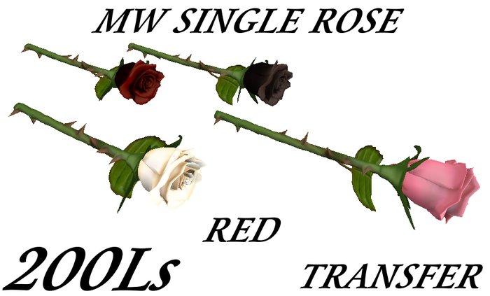 Second Life Marketplace - red single rose boxed 1 sculpted prims ...