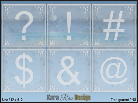 Second Life Marketplace - XR Textures - Glass Etched 06 Alphabet