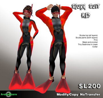 Second Life Marketplace - AB Scuba Suit Red