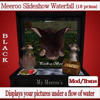 Second Life Marketplace - Meeroo Slideshow Waterfall (Black Wood)