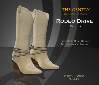Second Life Marketplace - The Gentry - Rodeo Drive Boots Ivory