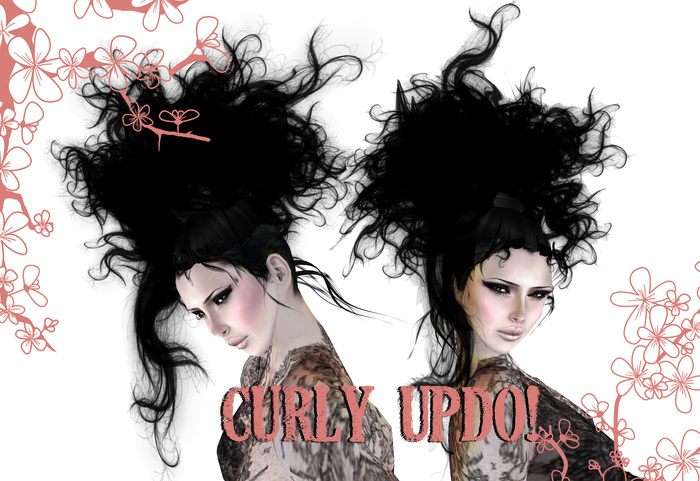 Second Life Marketplace - Boudoir Curly Updo hair!