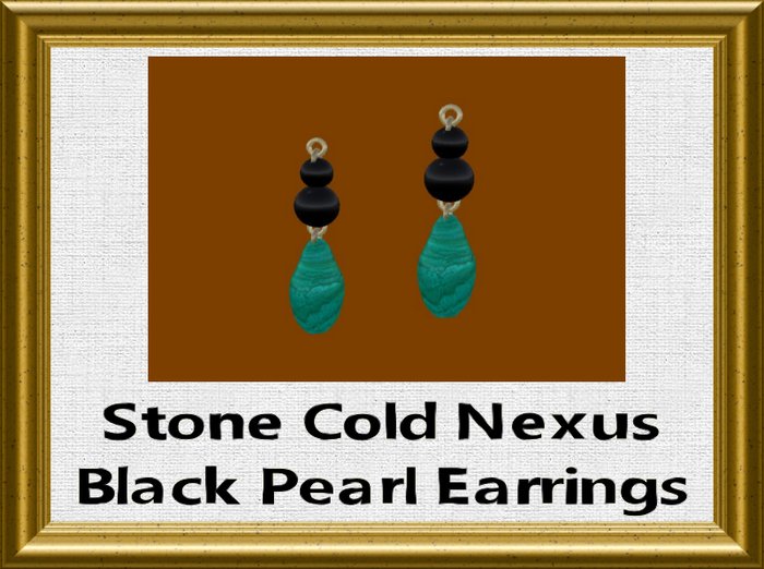 Second Life Marketplace - Free Stone Cold Nexus Black Pearl Earrings