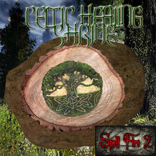 Second Life Marketplace - UD Spell Fire 2 Celtic Log Heal Shrine
