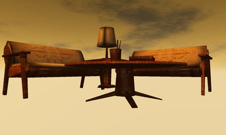 Second Life Marketplace - 1 prim "Living Room 3.5G w Table, 2 Sofas ...