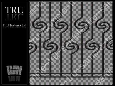 Second Life Marketplace - 24245: 10 Seamless Wrought Black Iron Railing ...