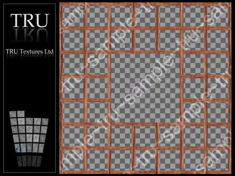 Second Life Marketplace - 28046: 22 x Asian Wood Square Lattice Screen ...