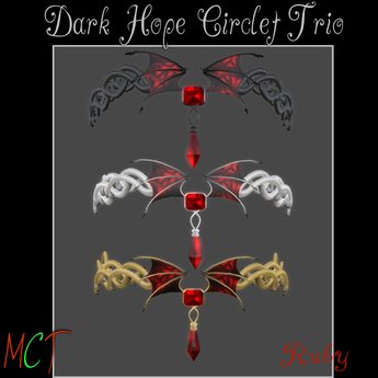 Second Life Marketplace - Dark Hope Circlet Trio - Ruby ** 50% off**