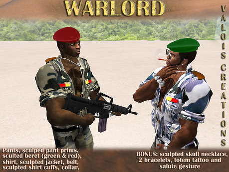 Second Life Marketplace - VC - Para-military uniform - 'Warlord' (blue ...