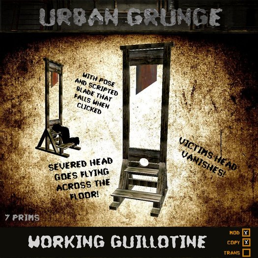 Second Life Marketplace - * Halloween Special * Working Guillotine Your ...