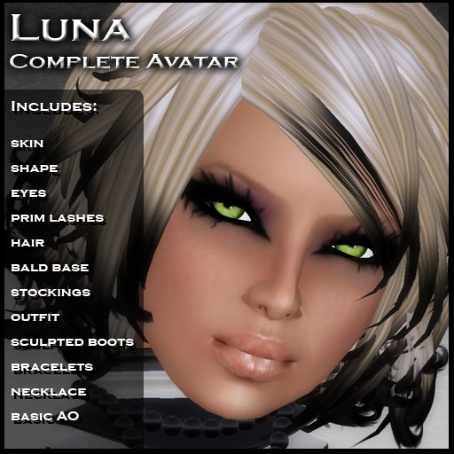 Second Life Marketplace - Luna Complete Avatar Package - Skin, Shape ...