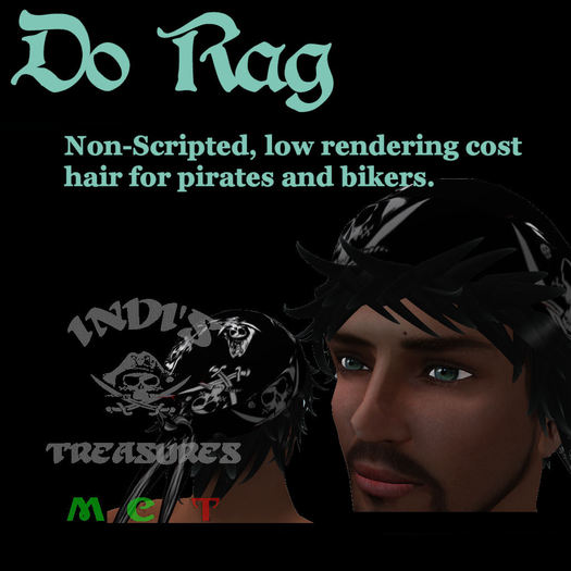 Second Life Marketplace - .:: IT ::. Black Pirate Do Rag Boxed