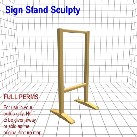 Second Life Marketplace - Sign Stand Sculpty Map Full Perms