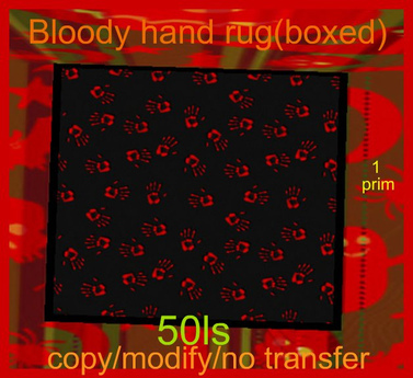 Second Life Marketplace - Bloody hand rug(boxed)