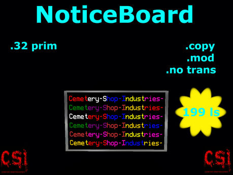 Second Life Marketplace - Notice Board (box)