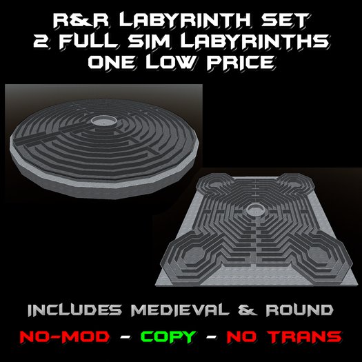 Second Life Marketplace - R&R Medieval & Round Labyrinths - Dual Rezzer ...
