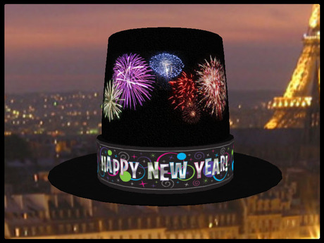 Second Life Marketplace - RE New Years Top Hat w/Fireworks & Bling ...