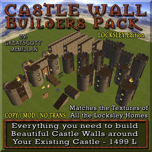 Second Life Marketplace - CASTLE WALL BUILDERS PACK - Locksley Edition ...