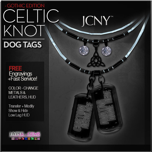 Second Life Marketplace - JCNY - GOTHIC Celtic Knot, Dog Tag IDs ...