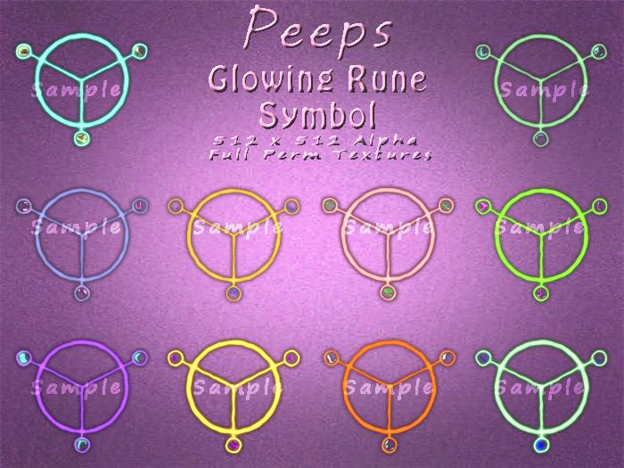 Second Life Marketplace - Peeps Textures Glowing Rune Symbol