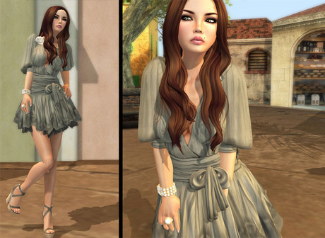 Second Life Marketplace - *League* Vintage Chiffon Dress -Black