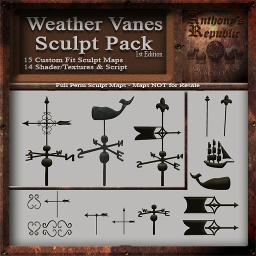 Second Life Marketplace - Weather Vanes 1st Edition Sculpt Pack ...