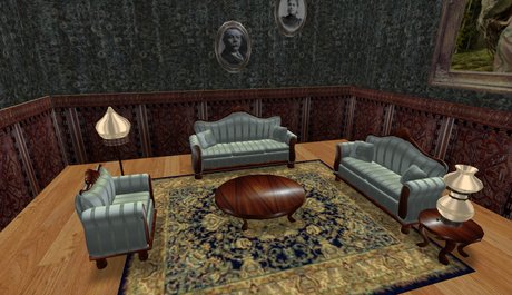 Second Life Marketplace - Victorian Manor Parlor Set_Blue/Boxed cuddles ...