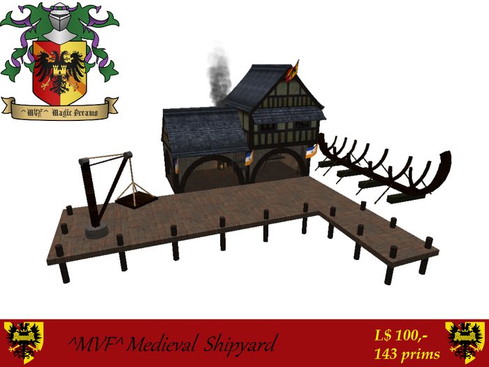 Second Life Marketplace - ^MVF^ Medieval Shipyard. With House/Shop ...