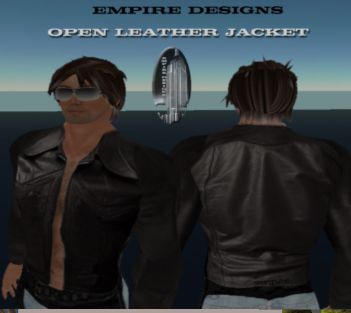 Second Life Marketplace - Empire Open Black Leather Jacket