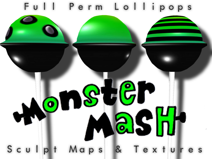 Second Life Marketplace - FULL PERM Monster Mash Lollipop Sculpt Maps ...