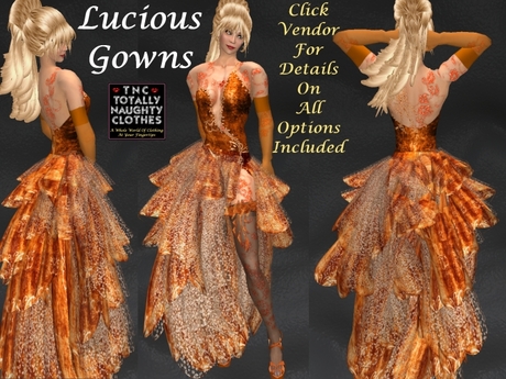 Second Life Marketplace - TNC Lucious Gown - Burnt Orange