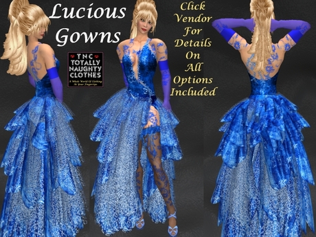 Second Life Marketplace - TNC Lucious Gown - Cobalt Blue
