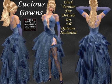 Second Life Marketplace - TNC Lucious Gown - Egyptian Blue