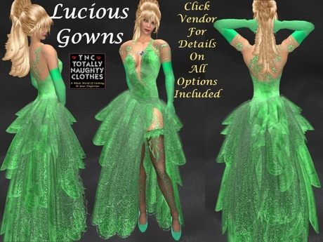 Second Life Marketplace - TNC Lucious Gown - Emerald