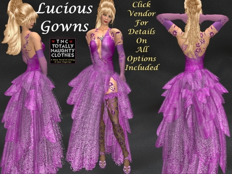 Second Life Marketplace - TNC Lucious Gown - Red-Violet