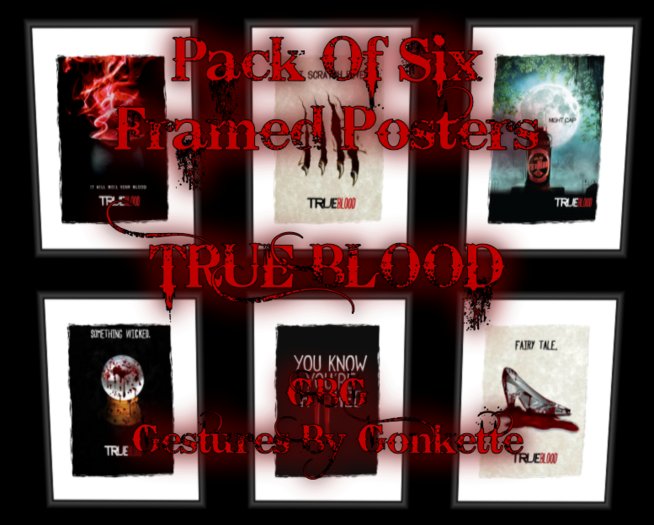 Second Life Marketplace - Six Pack Framed True Blood Posters ~GBG~