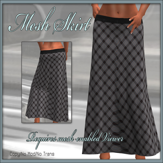 Second Life Marketplace Mesh Long Flowing Skirt