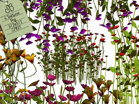 Second Life Marketplace - SB 6 WILD FLOWER ALPHA TEXTURES