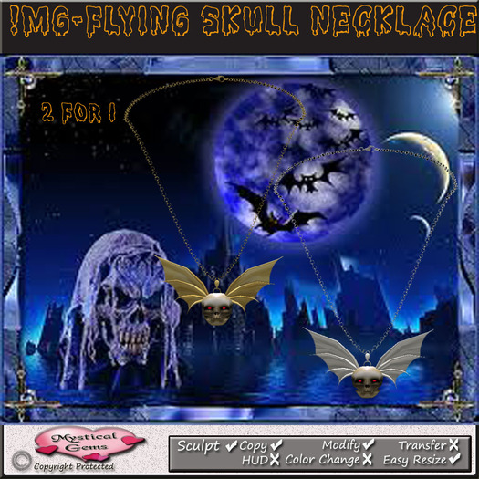 Second Life Marketplace - !MG-FLYING SKULL NECKLACE