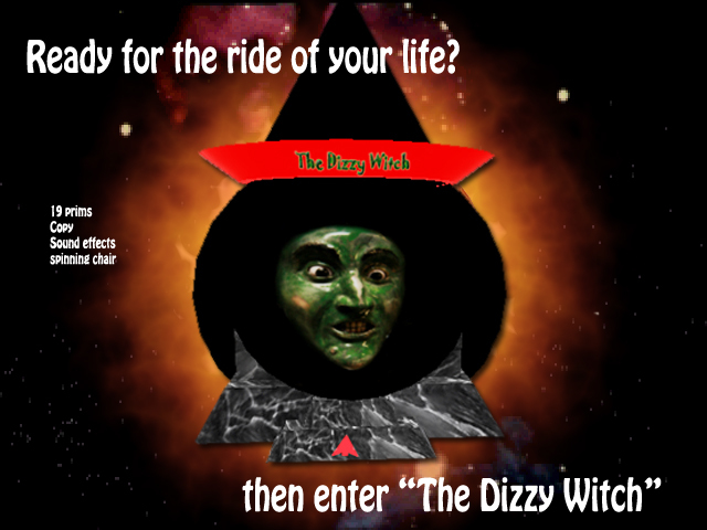 Second Life Marketplace - The Dizzy Witch ride - halloween